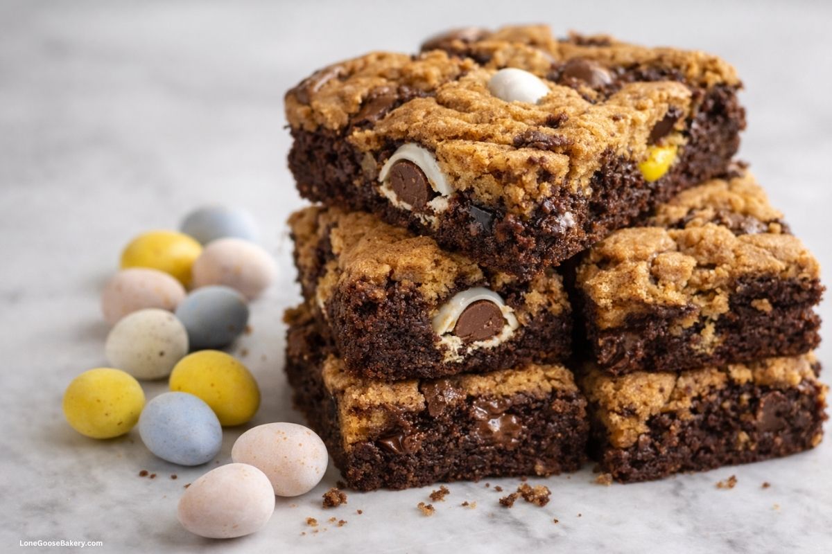 Easter Brookies w/ Mini Chocolate Eggs