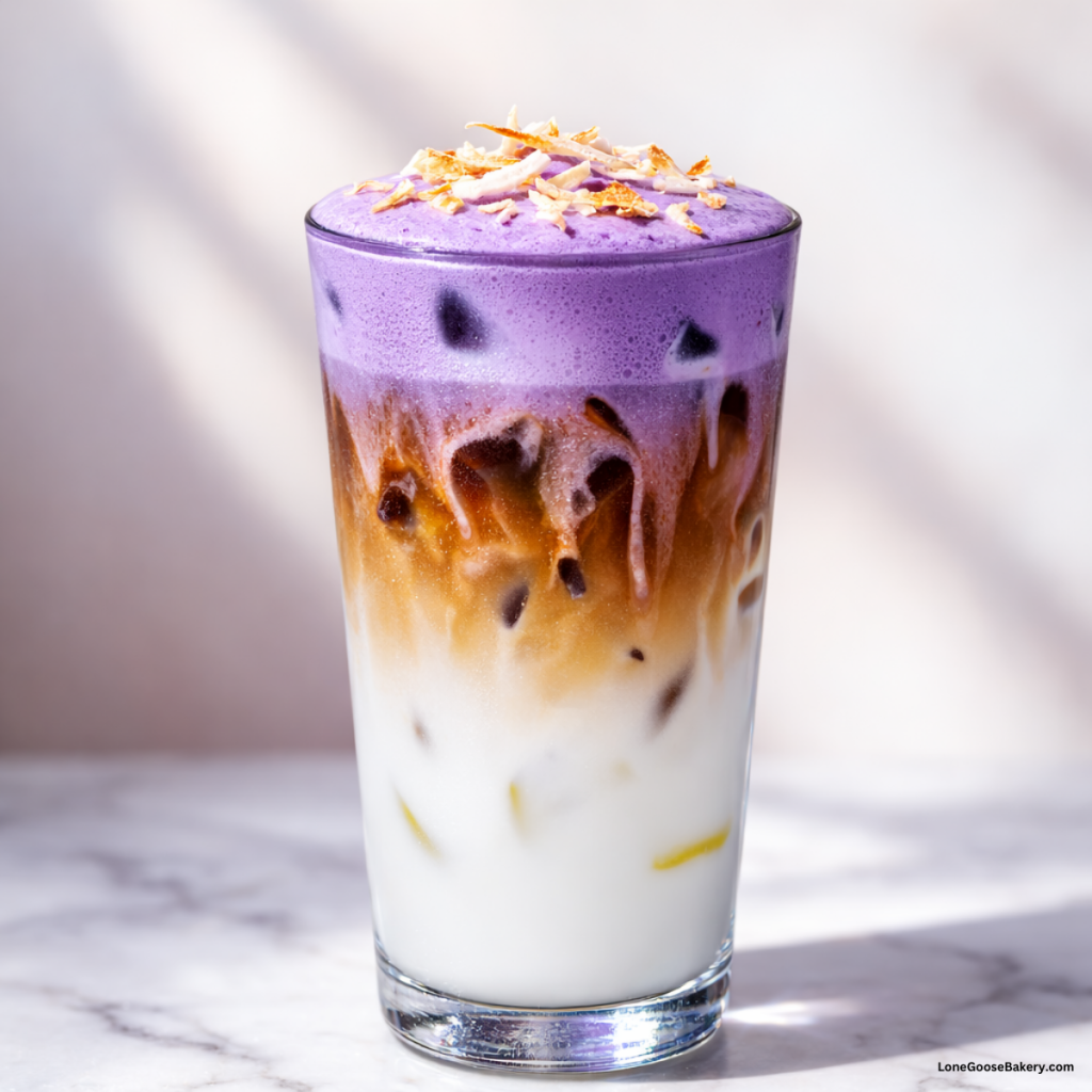 Iced Ube Coconut Macchiato (Starbucks Copycat)